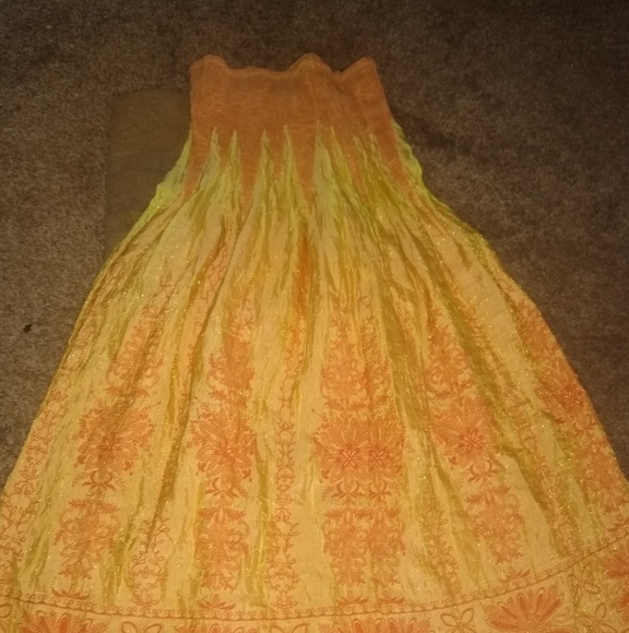 Lapis | Dresses | Lapis Yellow And Orange Dressskirt | Poshmark